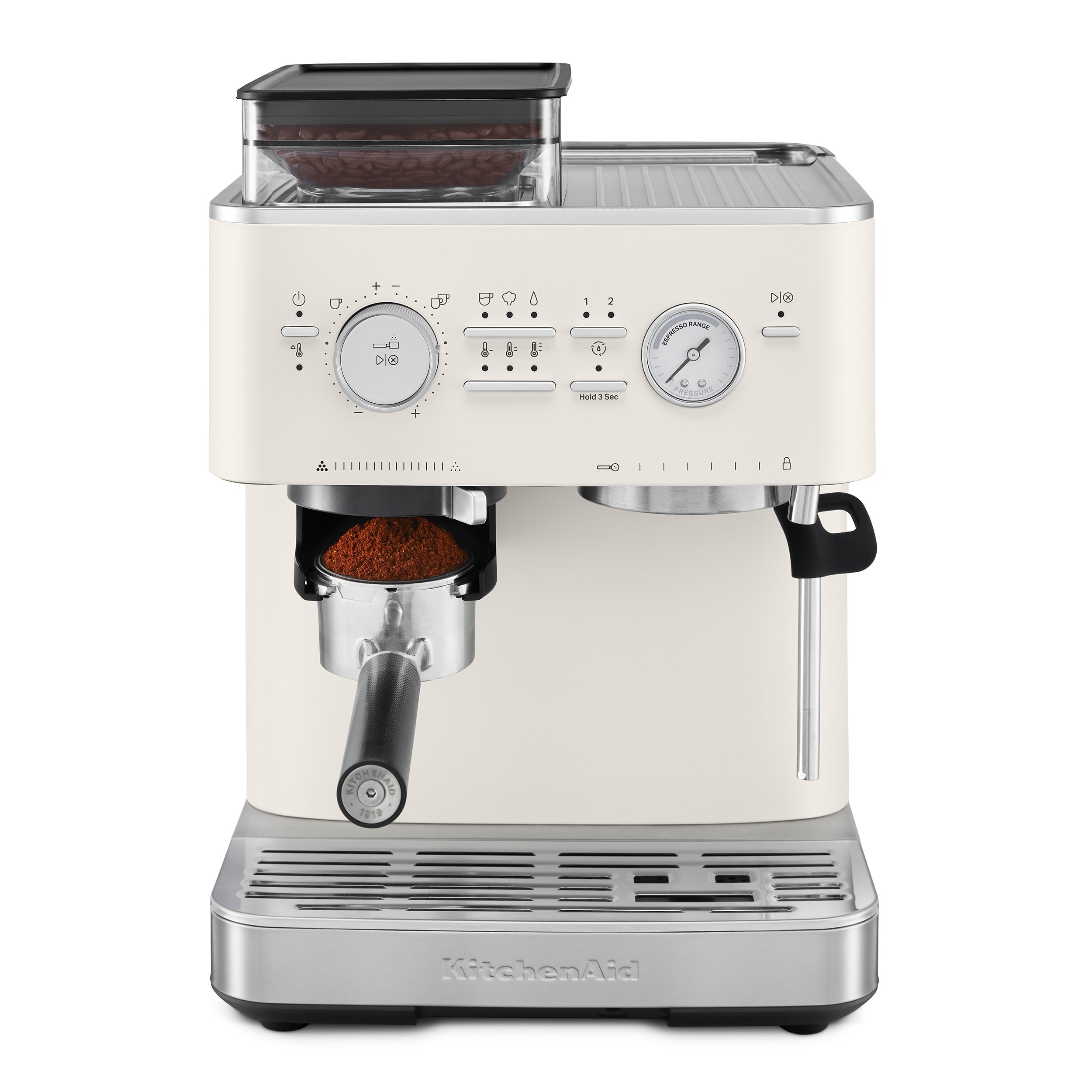 KitchenAid - Semi Automatic Espresso Machine with Burr Grinder Porcela ...